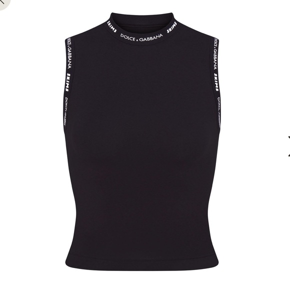 SKIMS | Tops | Nwt Skims X Dolce Gabbana Logo Cotton Jersey Mock Neck ...